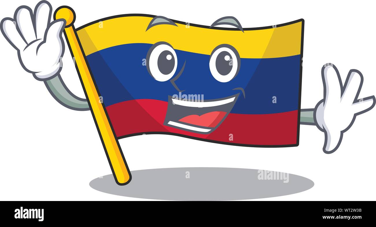 Waving flag colombia isolated in the cartoon vector illustration Stock ...
