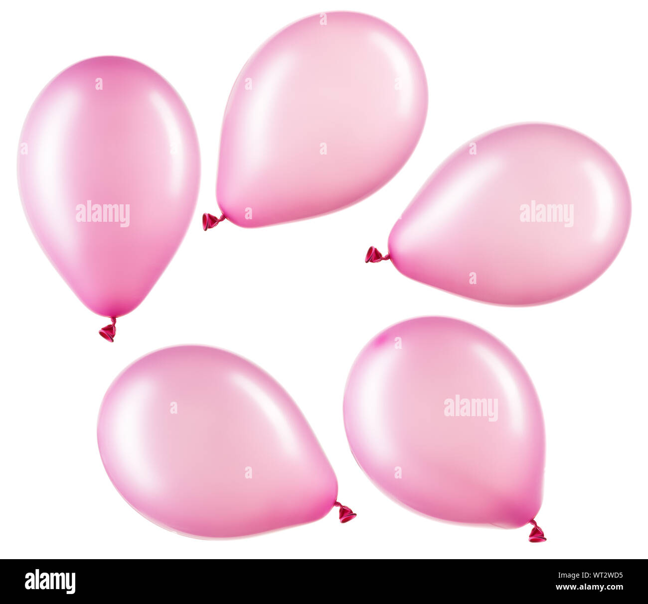 Set of pink helium balloons, element of decorations Stock Photo - Alamy