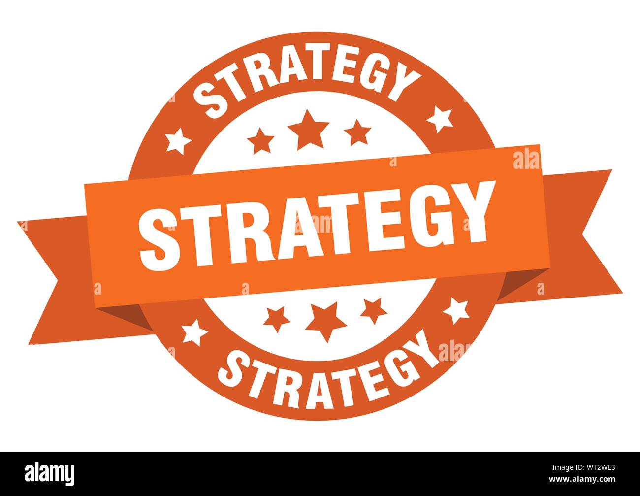strategy ribbon. strategy round orange sign. strategy Stock Vector ...