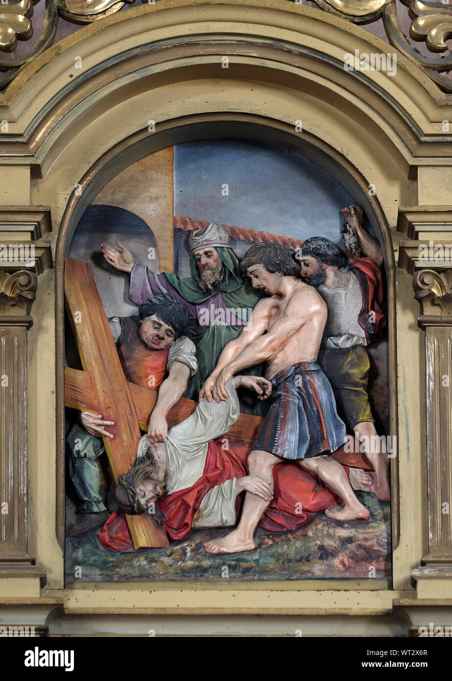 3rd Stations of the Cross, Jesus falls the first time, Saint John the ...