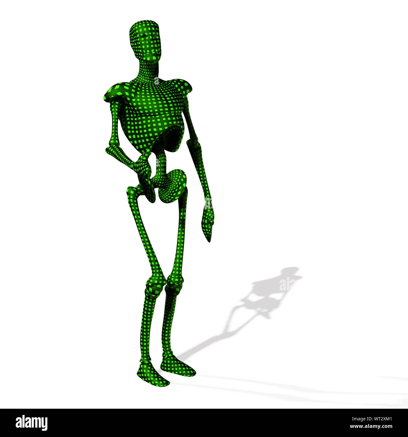 Abstract green cyborg, robot, futuristic cyber humanoid Stock Photo - Alamy