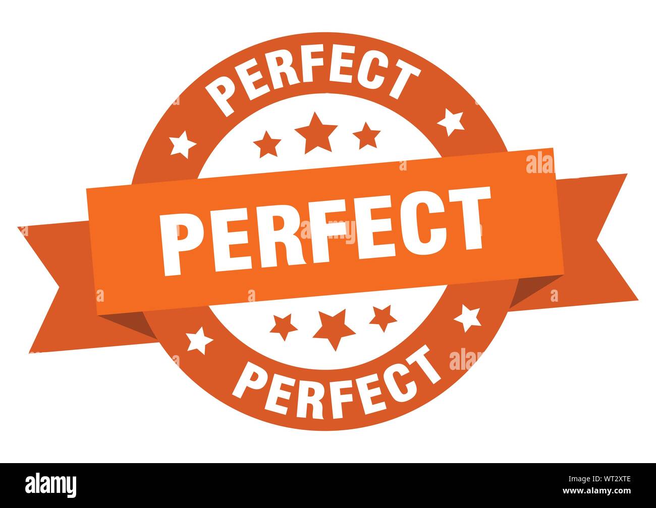 perfect ribbon. perfect round orange sign. perfect Stock Vector Image ...