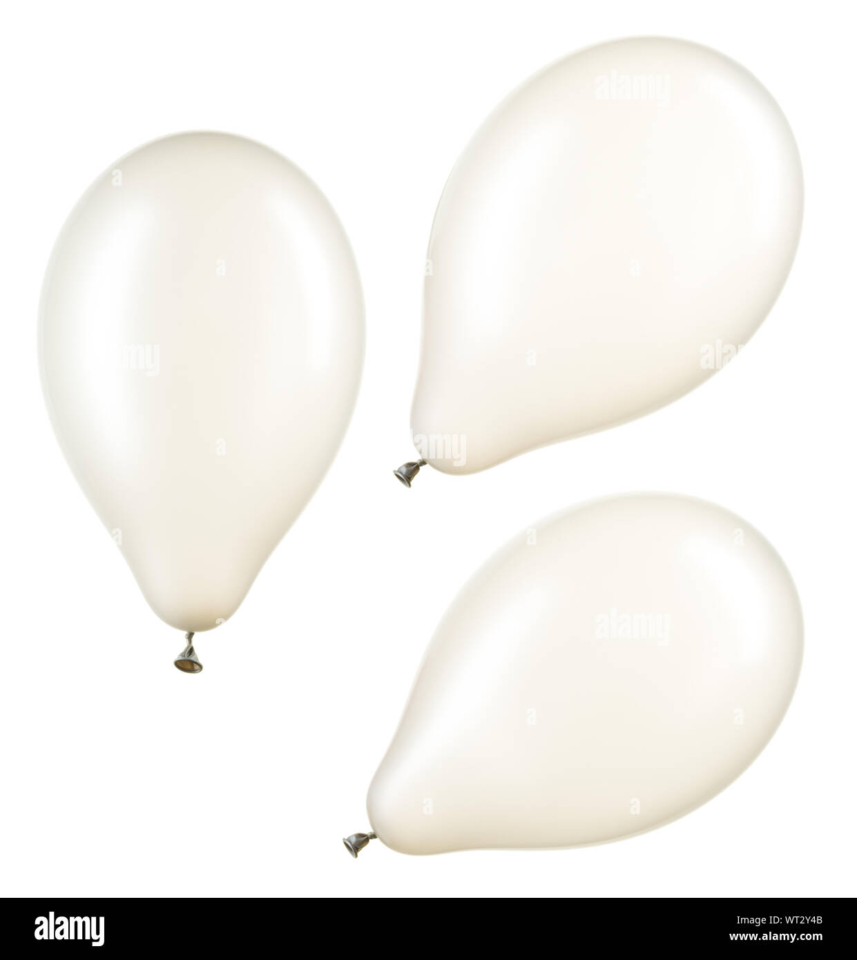 Set of white helium balloons, element of decorations Stock Photo - Alamy