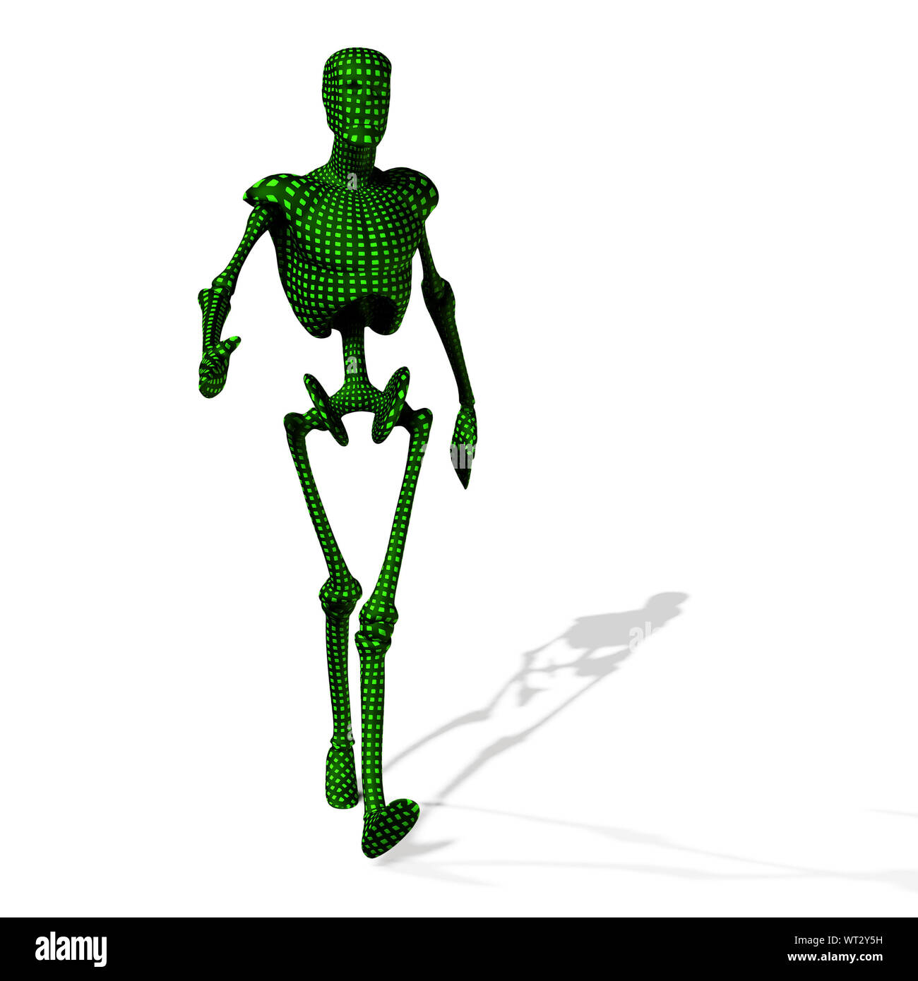 Abstract green cyborg, robot, futuristic cyber humanoid Stock Photo - Alamy