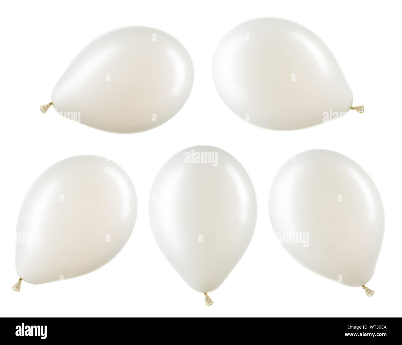 Set of white helium balloons, element of decorations Stock Photo - Alamy