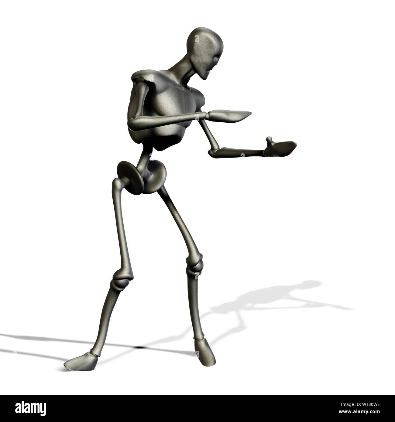 Abstract 3d metal robot on white background Stock Photo - Alamy