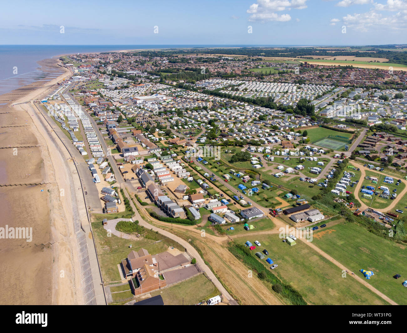 Aerial photo of the British seaside town of Hunstanton in Norfolk ...