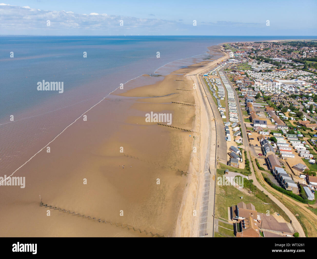 Aerial photo of the British seaside town of Hunstanton in Norfolk ...