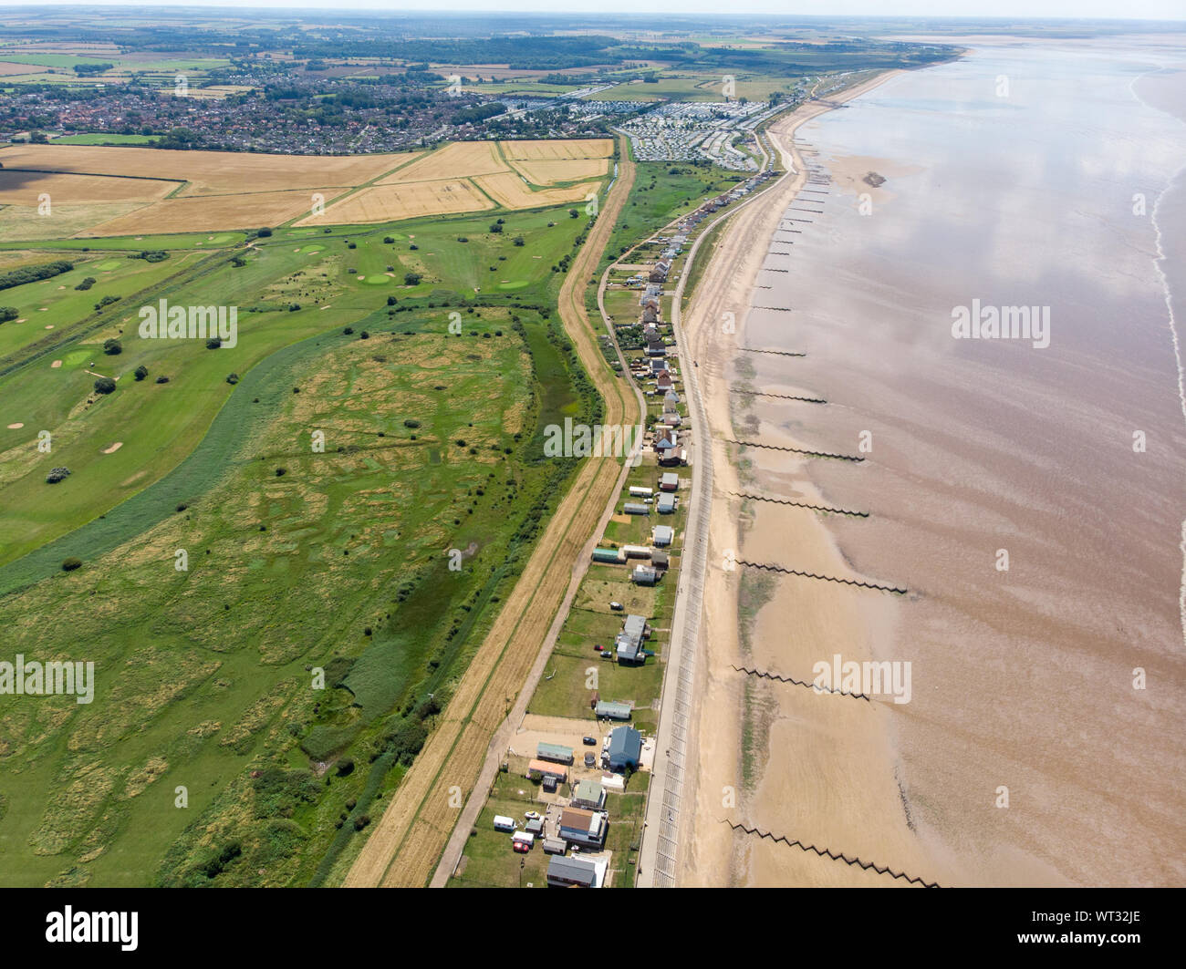 Aerial photo of the British seaside town of Hunstanton in Norfolk ...