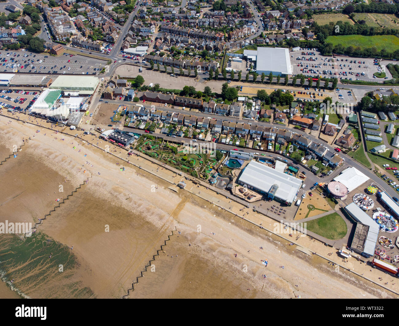 Aerial photo of the British seaside town of Hunstanton in Norfolk ...