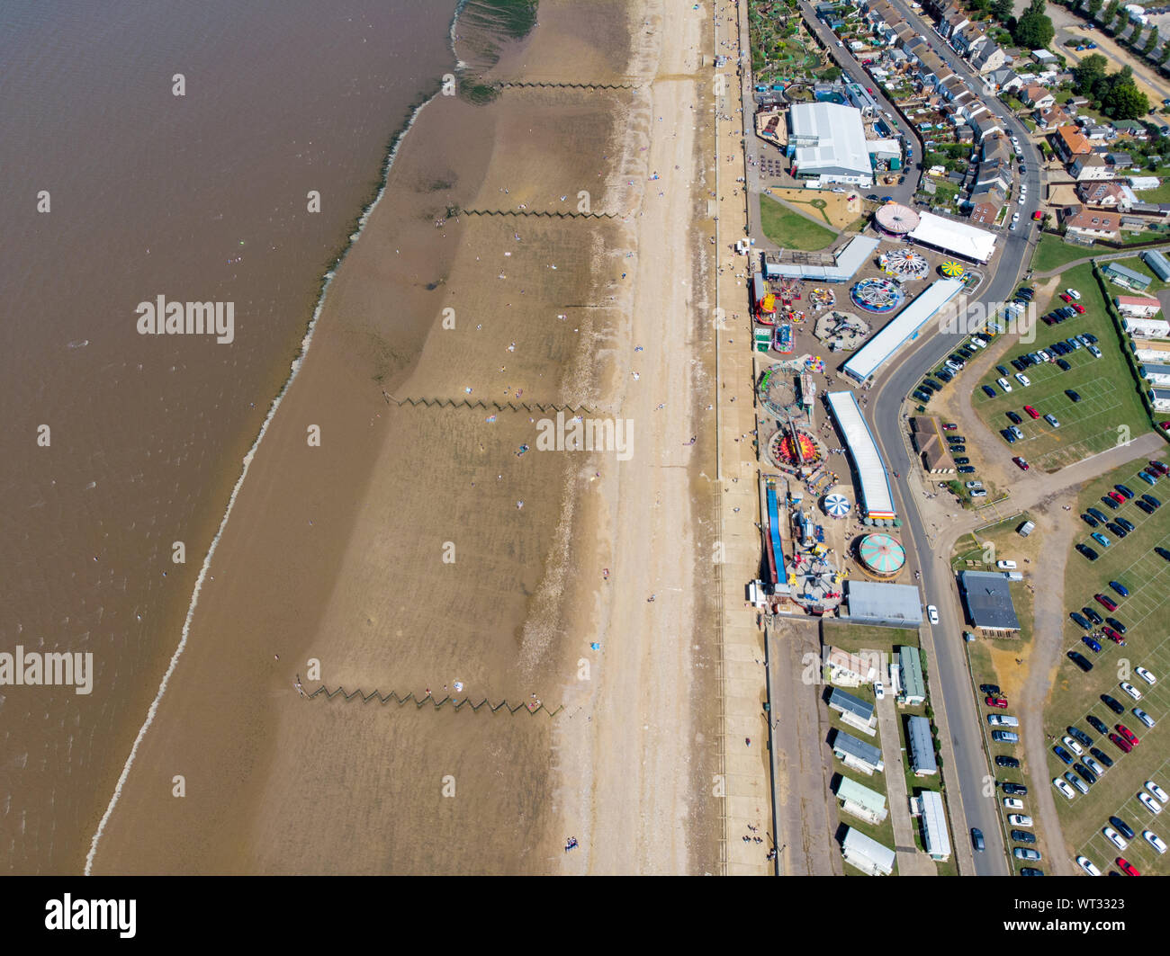 Aerial photo of the British seaside town of Hunstanton in Norfolk ...