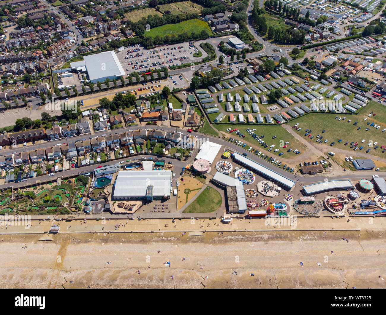 Aerial photo of the British seaside town of Hunstanton in Norfolk ...