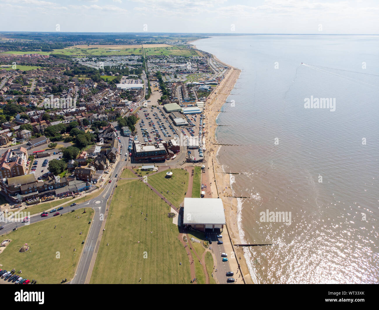 Aerial photo of the British seaside town of Hunstanton in Norfolk ...