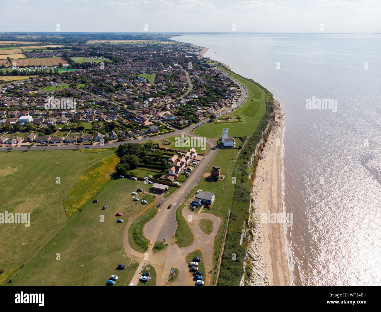 Aerial photo of the British seaside town of Hunstanton in Norfolk ...