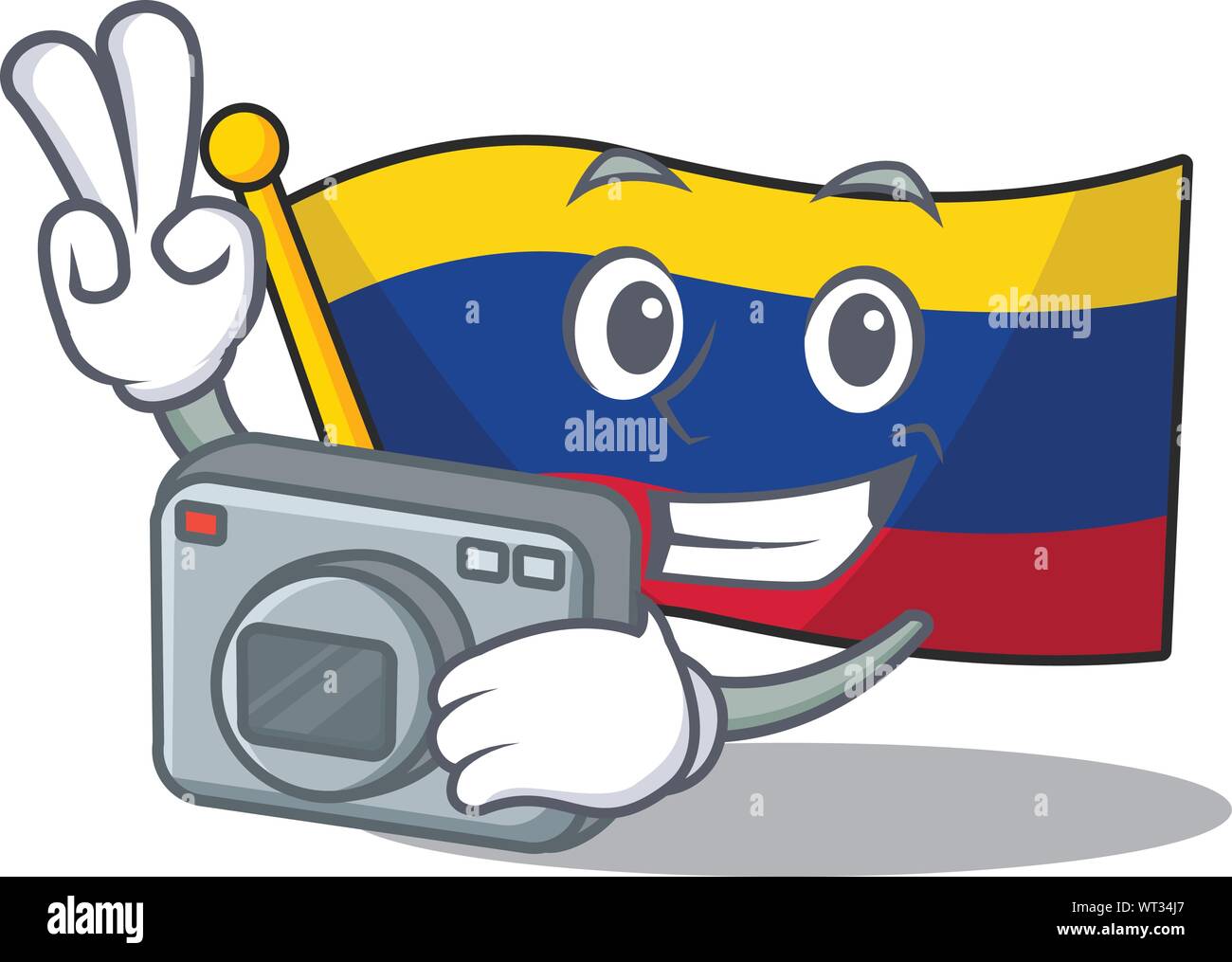 Photographer flag colombia mascot shaped on character vector ...