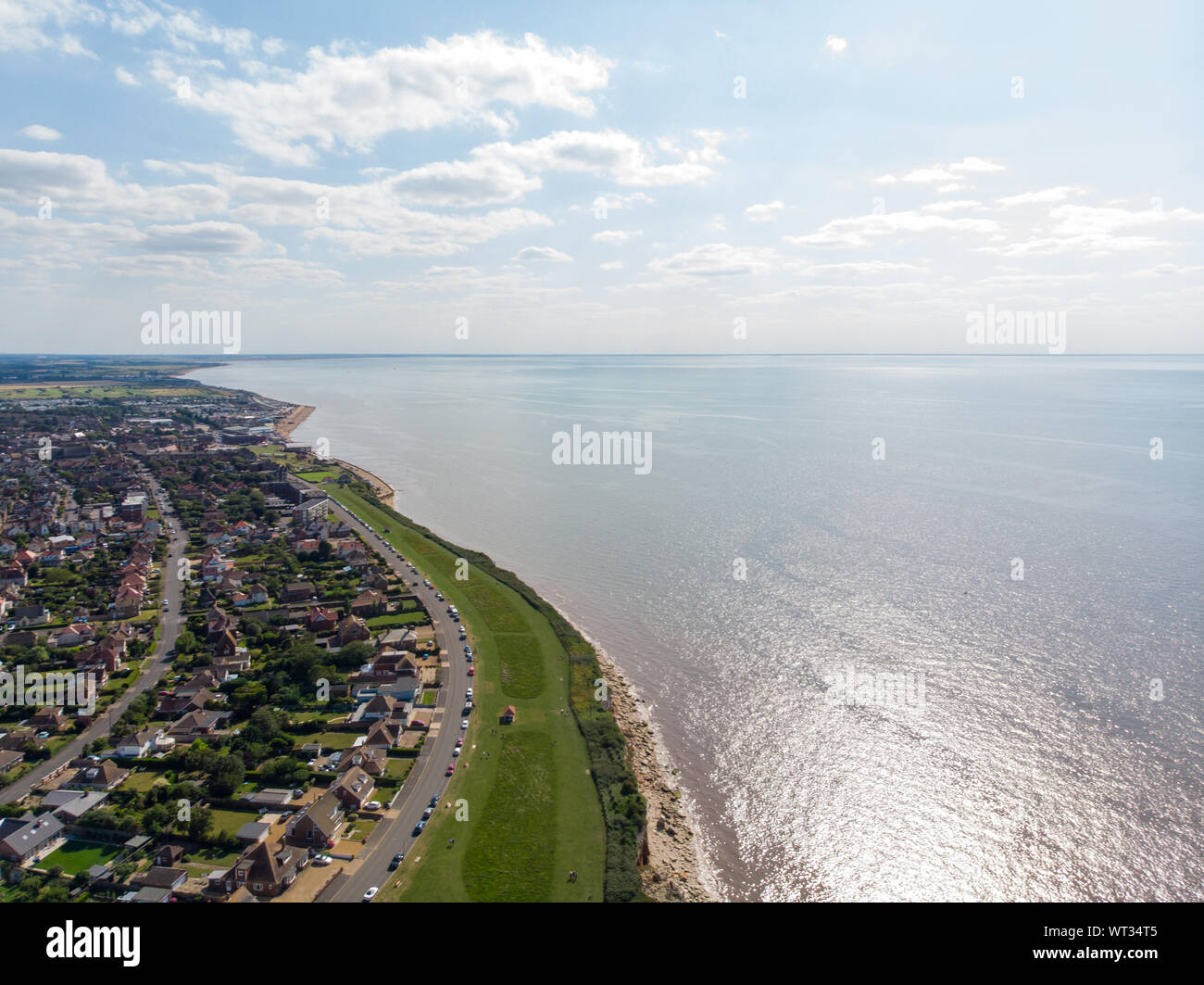 Aerial photo of the British seaside town of Hunstanton in Norfolk ...