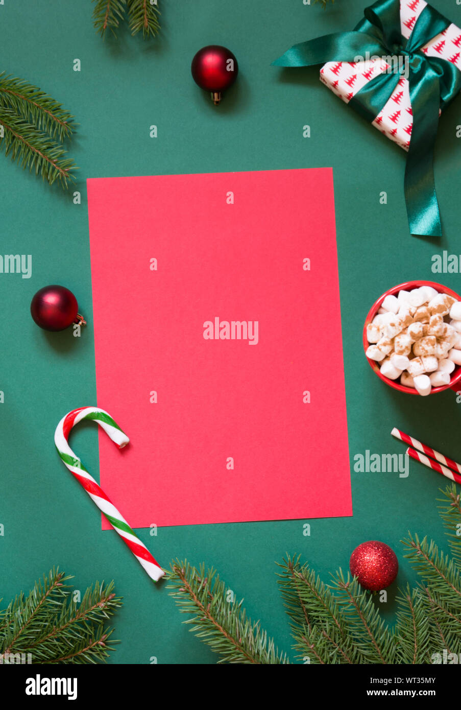 Christmas red blank for letter to Santa or your wishlist or advent ...