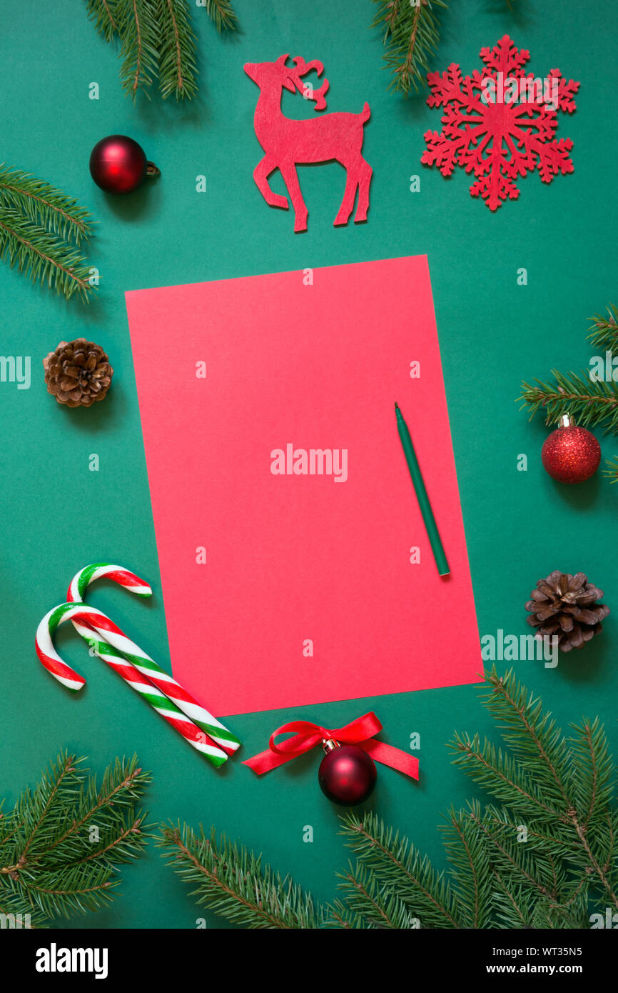 Christmas red blank for letter to Santa or your wishlist or advent ...