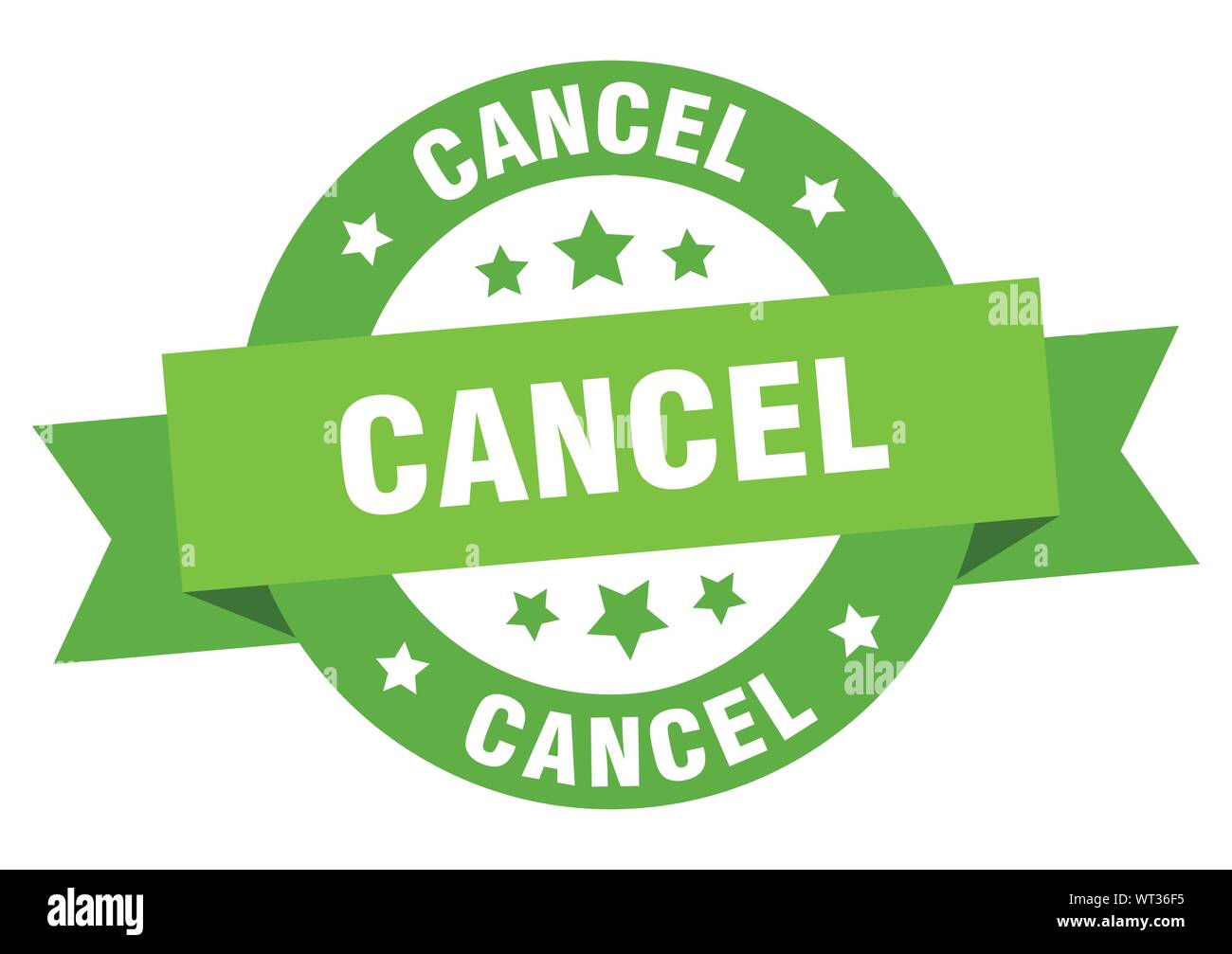 Cancel ribbon round white hi-res stock photography and images - Alamy