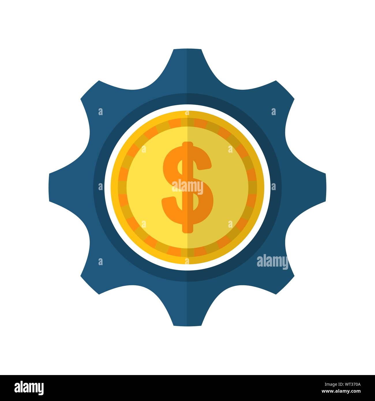 Isolated coin and gear vector design Stock Vector Image & Art - Alamy