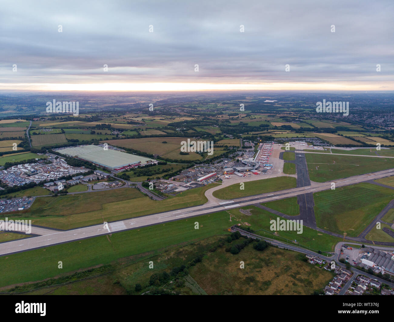 Aerial photo of the famous Leeds and Bradford airport located in the ...