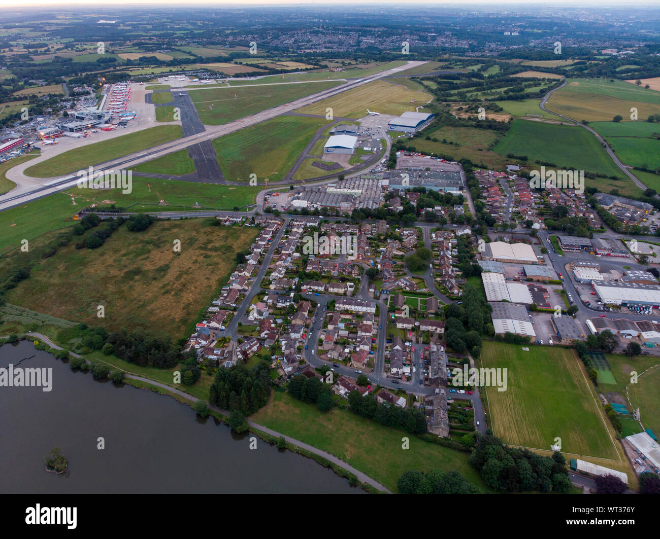 Aerial photo of the famous Leeds and Bradford airport located in the ...