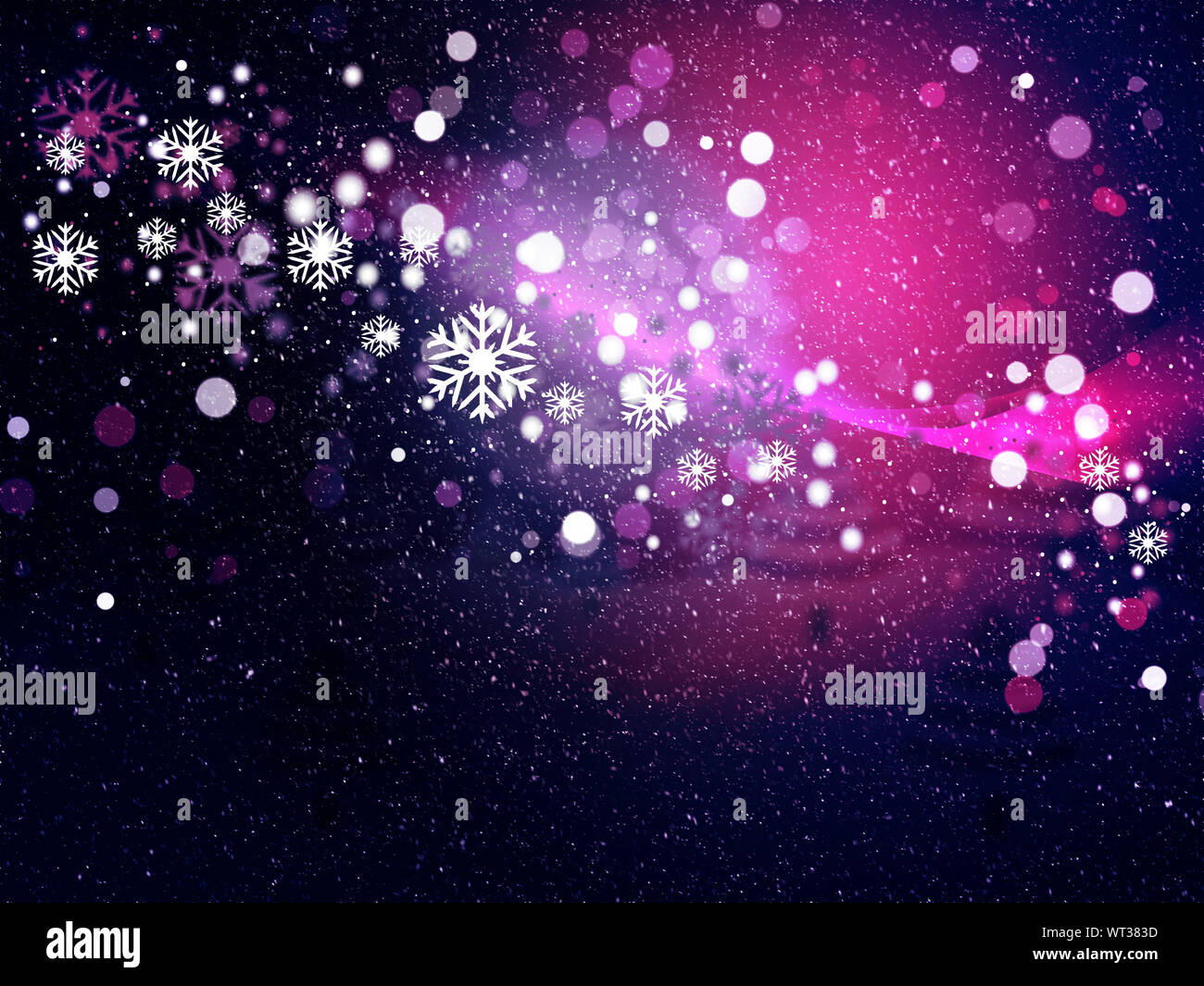 Abstract colorful winter background with falling snow Stock Photo - Alamy