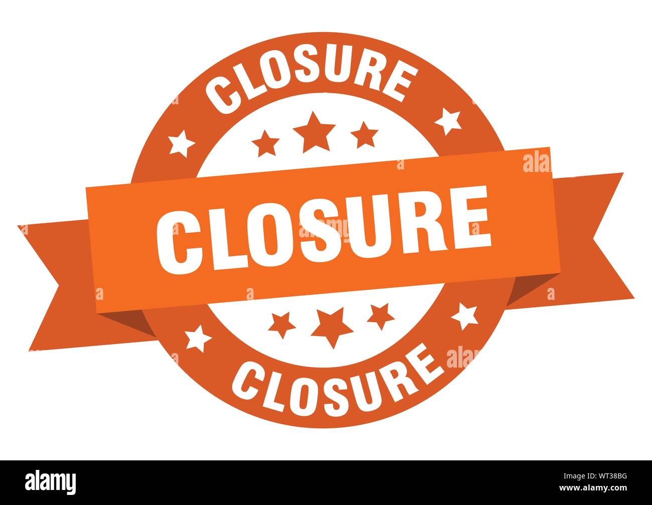closure ribbon. closure round orange sign. closure Stock Vector Image ...