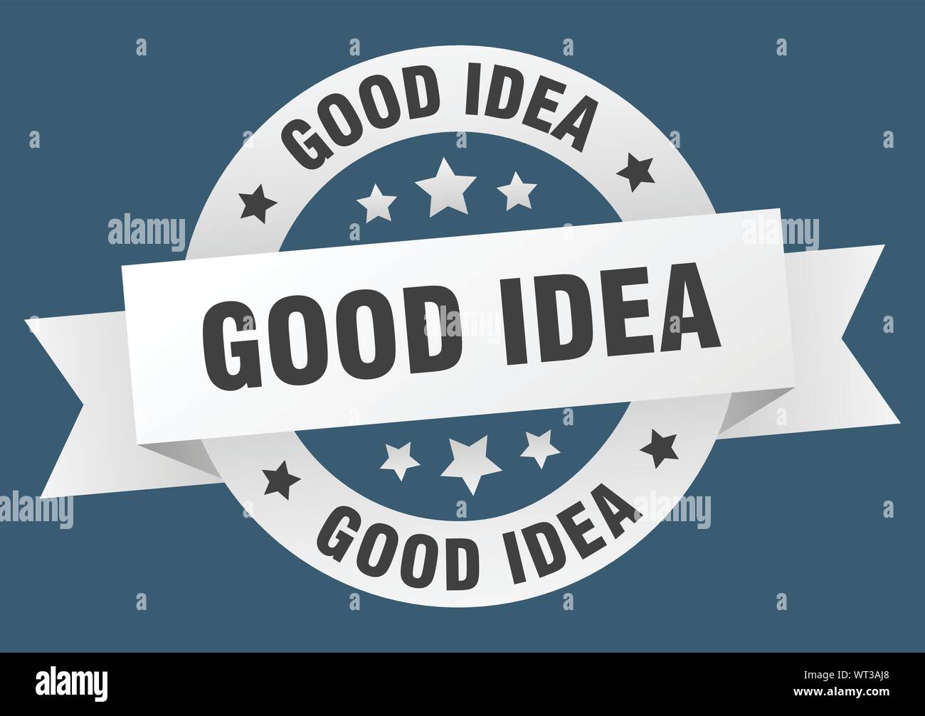 good idea ribbon. good idea round white sign. good idea Stock Vector ...
