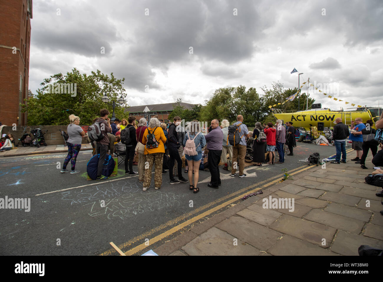 Leeds UK, 18th July 2019: The Extinction Rebellion Protest located in ...