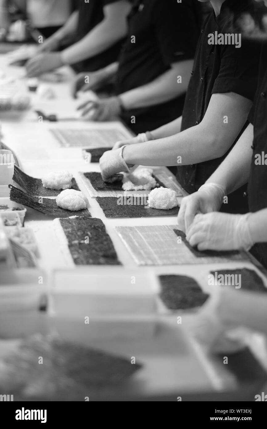 Fast food restaurant people Black and White Stock Photos & Images - Alamy