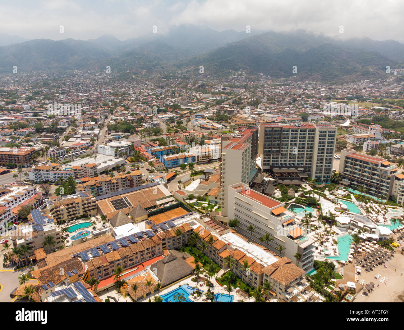 Aerial photos of the beautiful town of Puerto Vallarta in Mexico, the ...