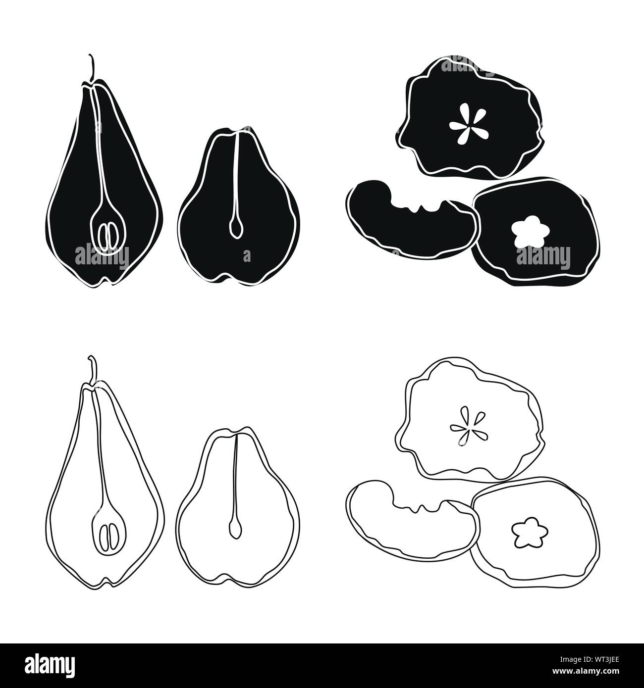 Vector illustration of food and raw logo. Collection of food and nature ...