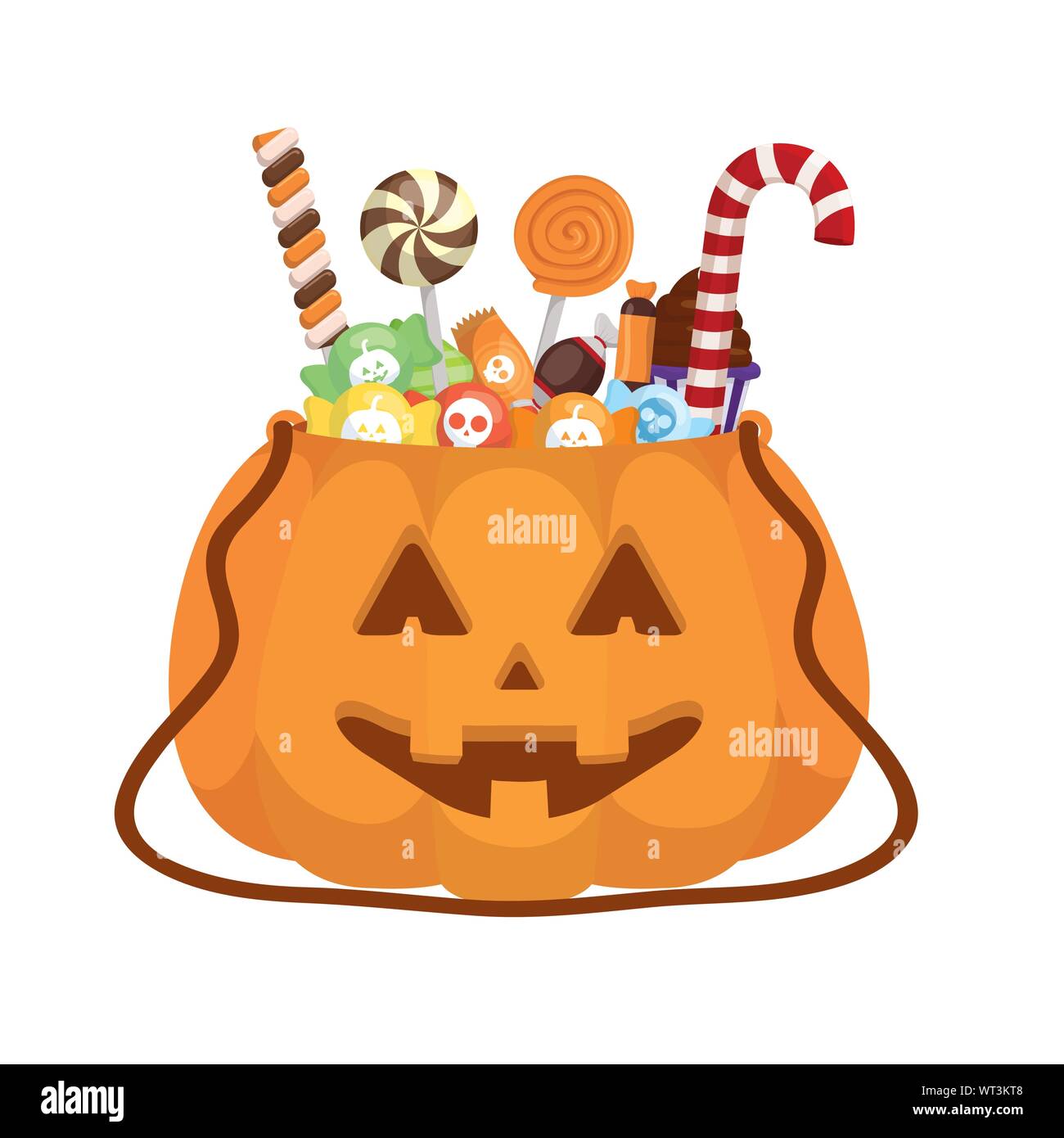 Halloween candies and pumpkin vector design Stock Vector Image & Art ...