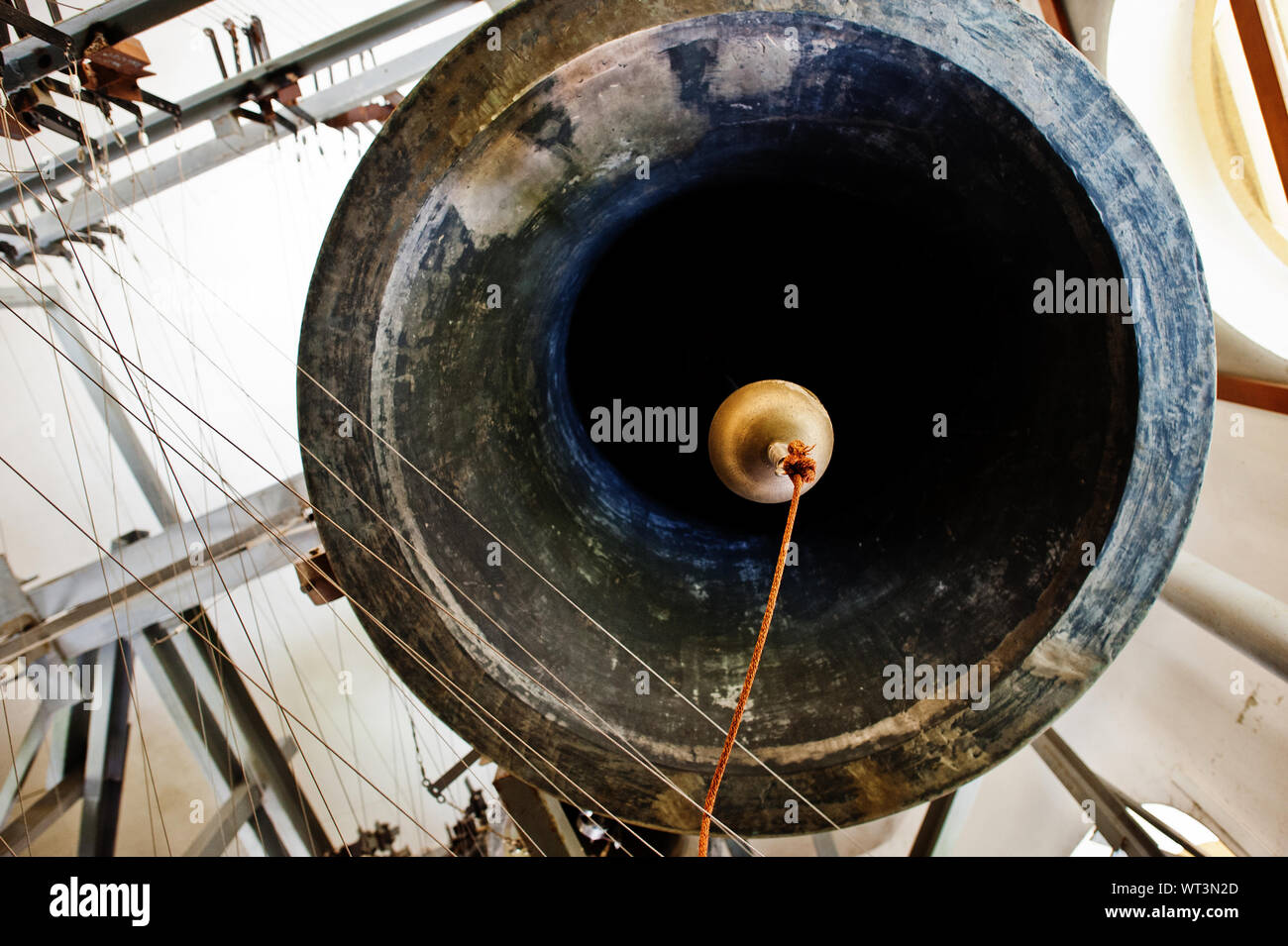 Close-up view of metal orthodox church bells in tower Stock Photo - Alamy