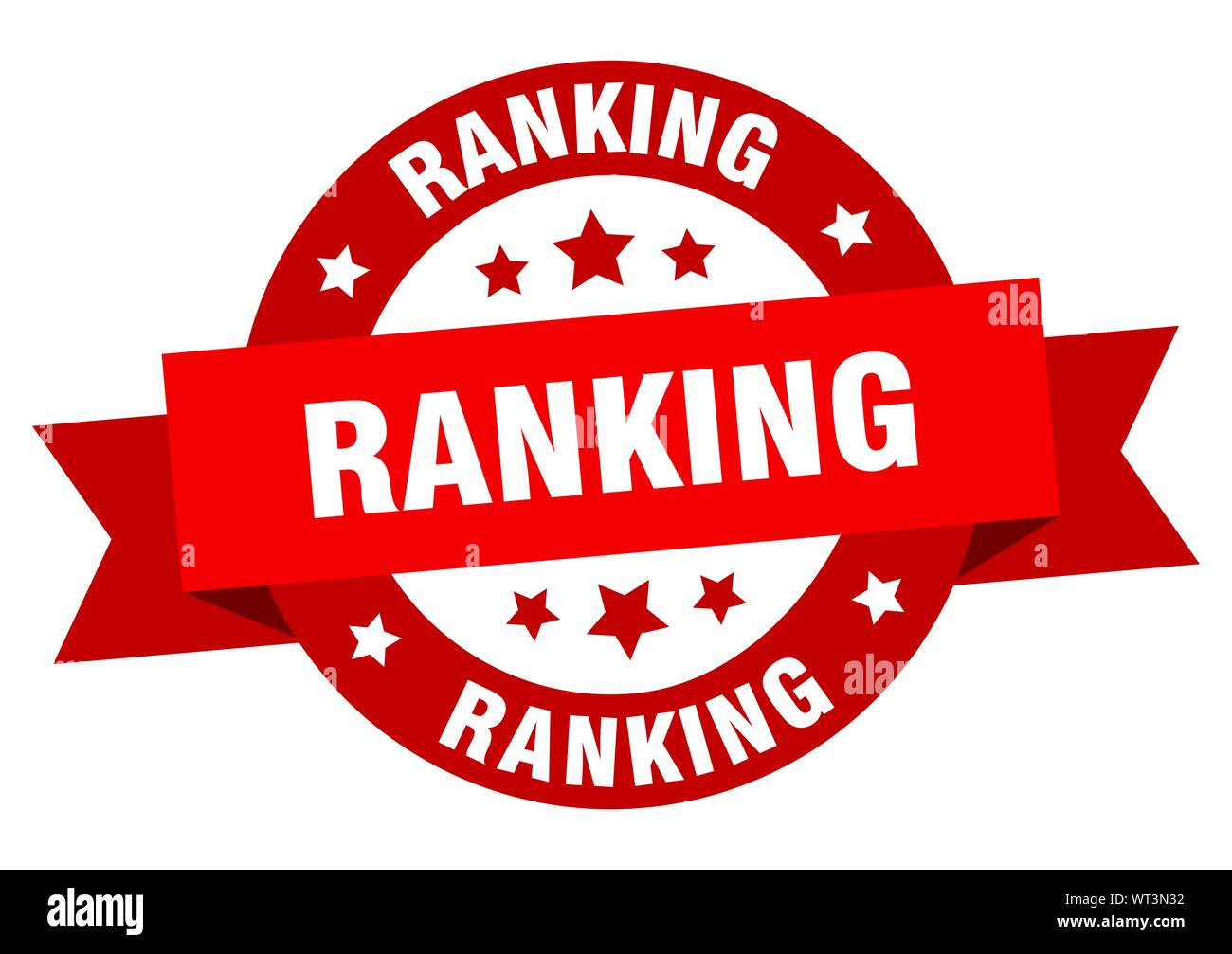 ranking ribbon. ranking round red sign. ranking Stock Vector Image ...