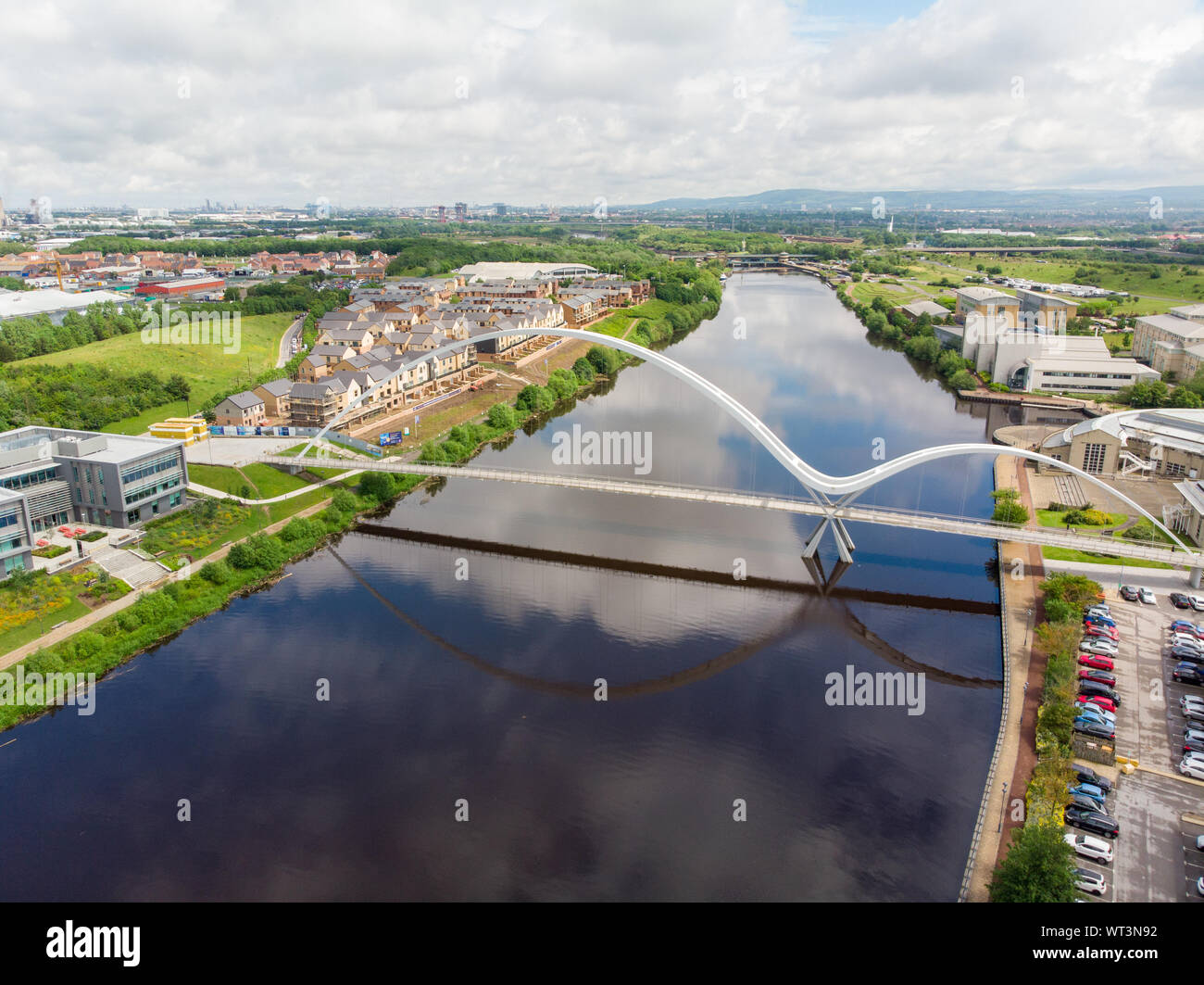 Aerial photo of The famous Infinity Bridge located in Stockton-on-Tees ...