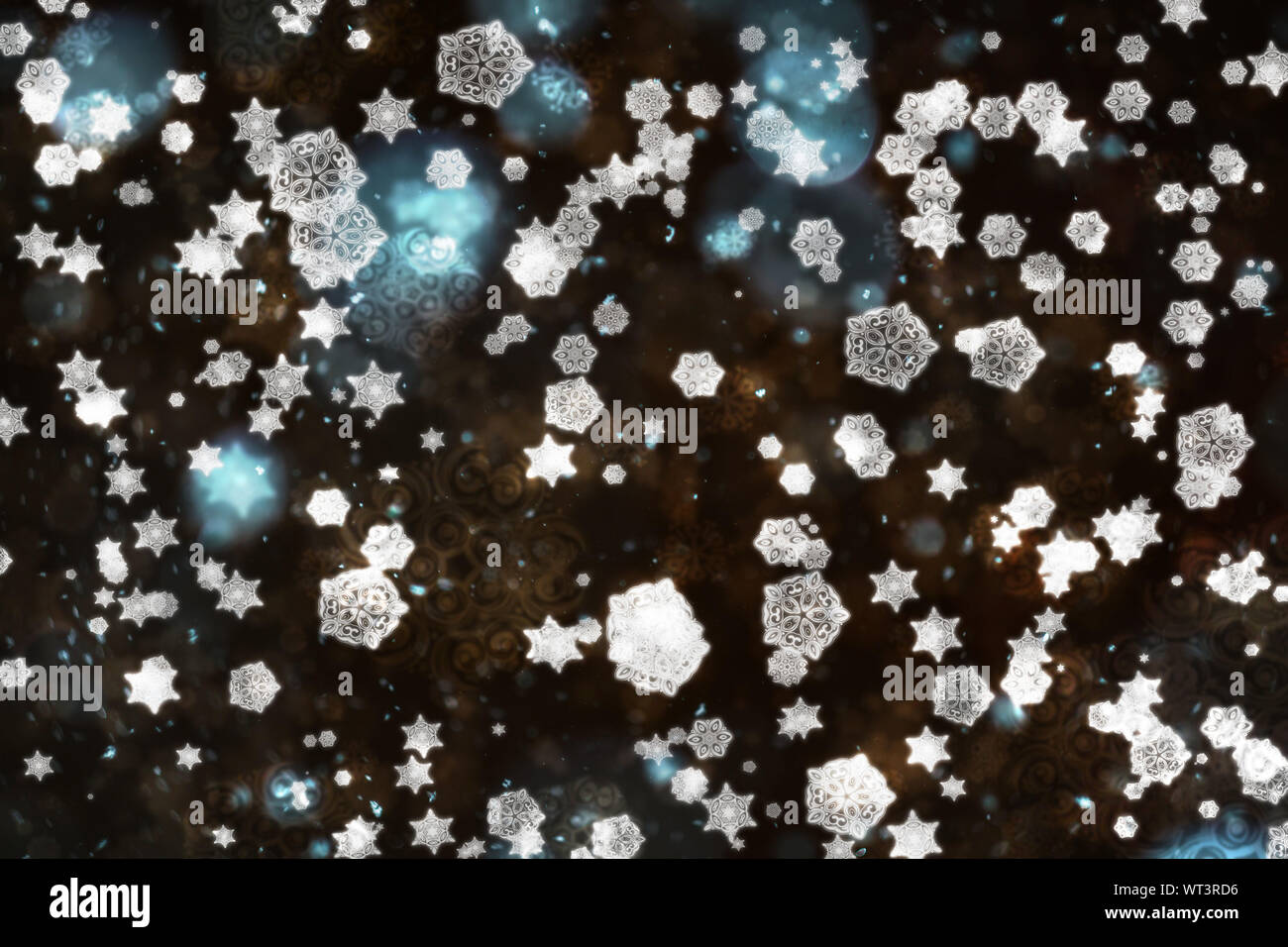 Heavy snow storm background with decorative snowflakes Stock Photo - Alamy