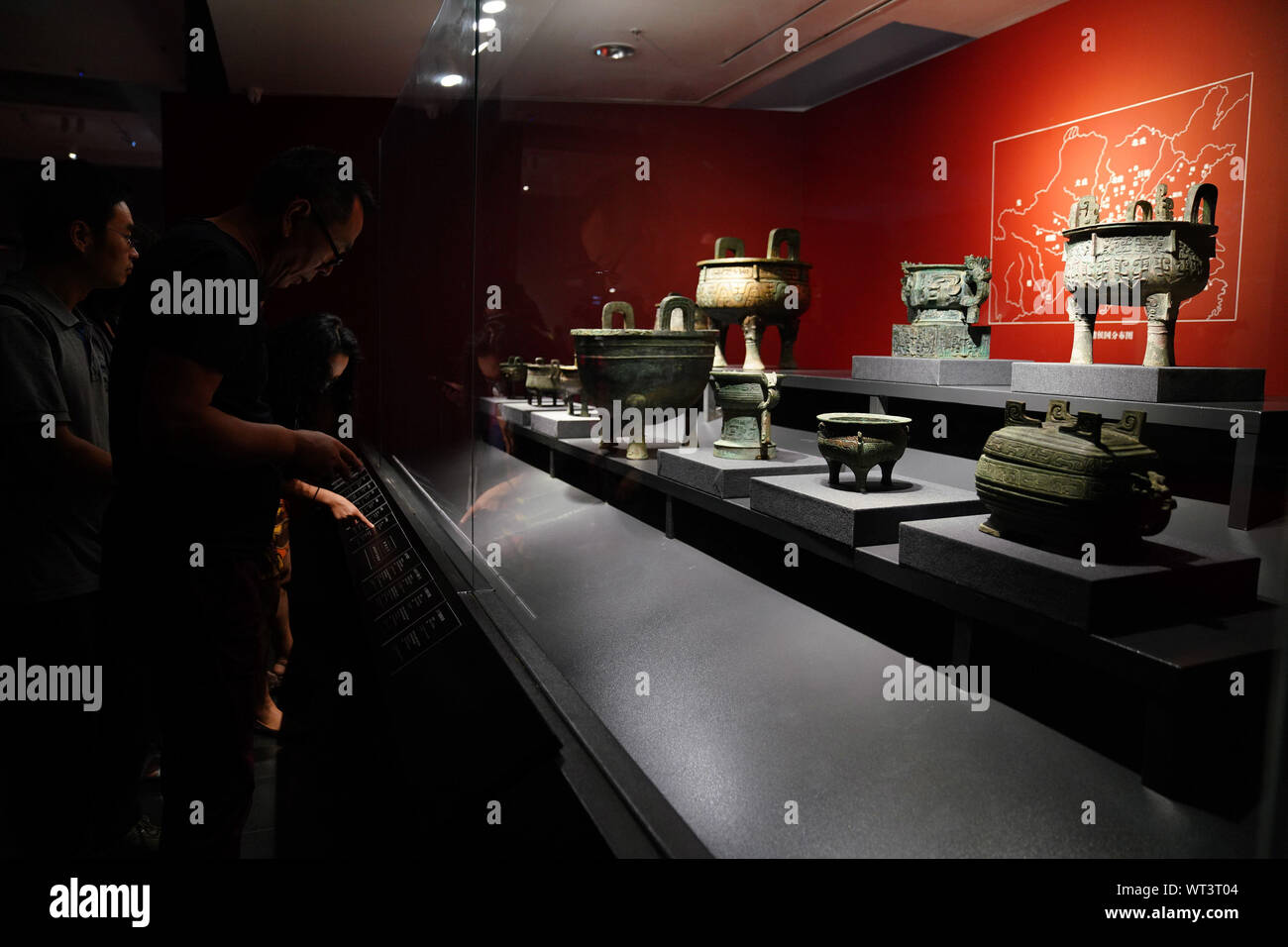 Beijing, China. 10th Sep, 2019. Visitors view the exhibits during the ...