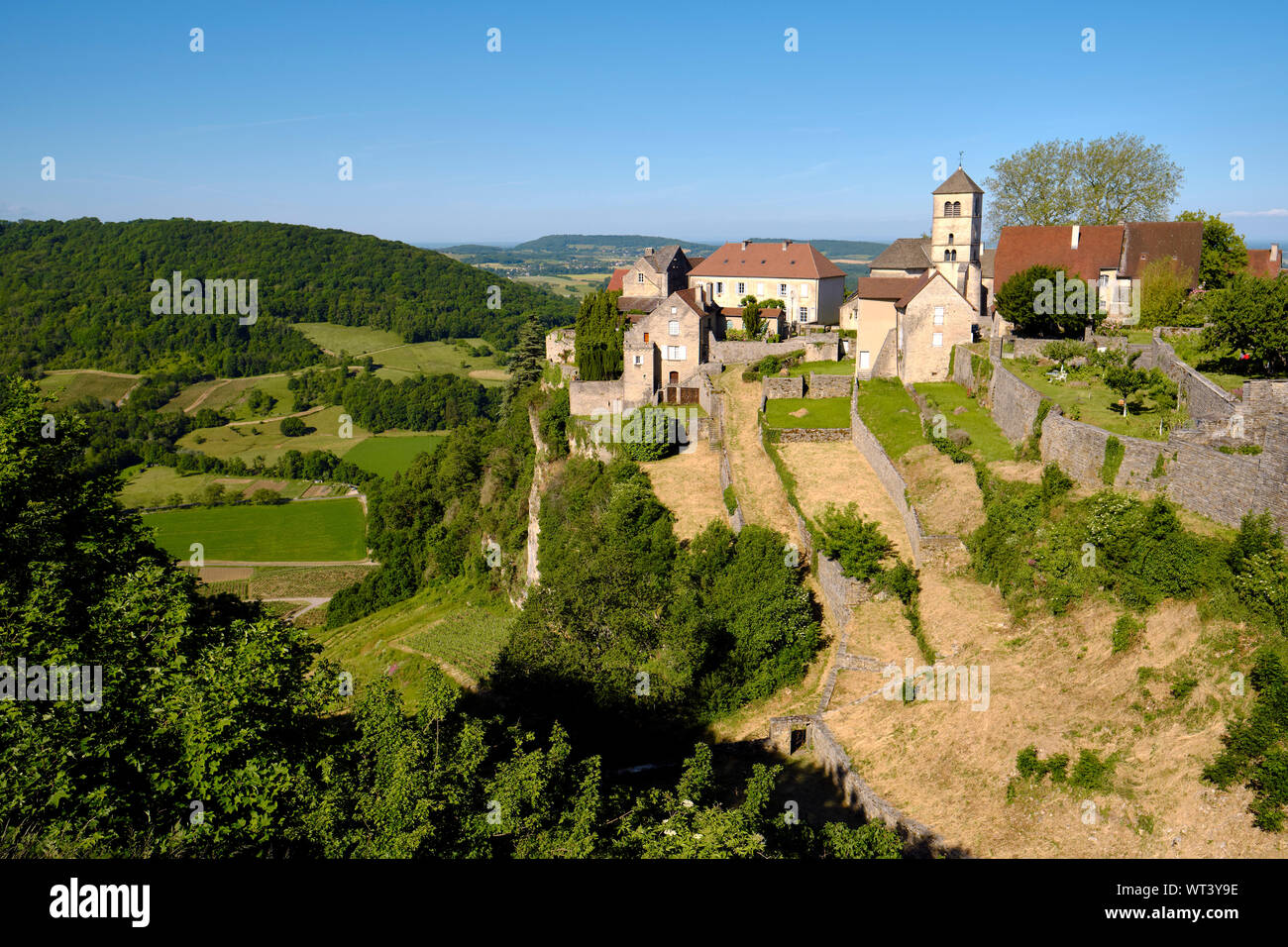 Château Chalon / Chateau Chalon village in the Jura department in ...