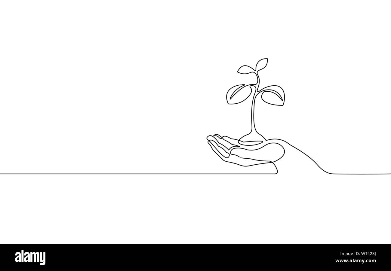 Continuous line drawing eco Cut Out Stock Images & Pictures - Alamy