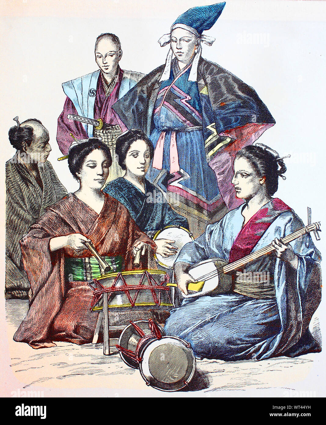 National costume, clothes, history of the costumes, making music girls ...