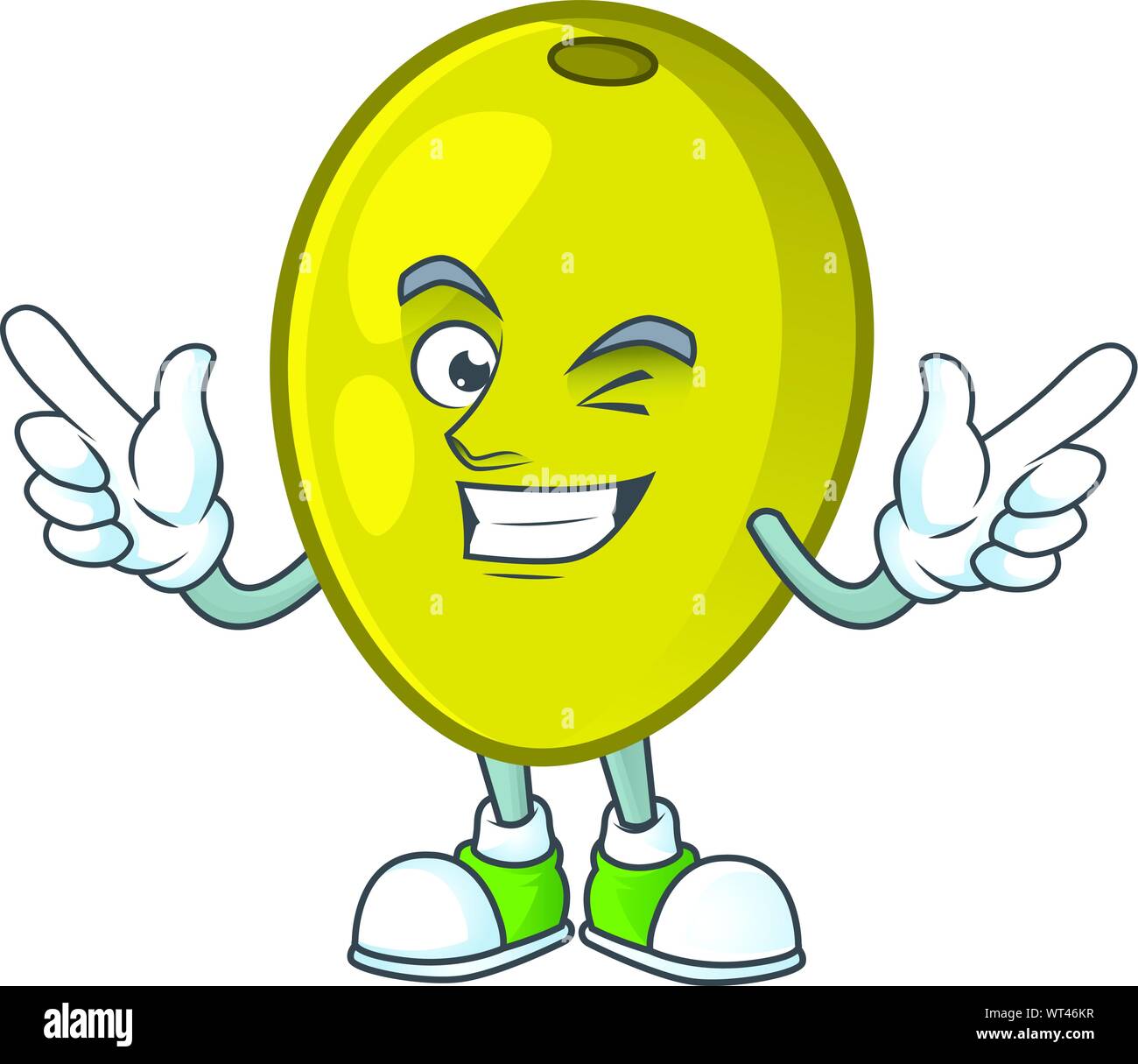 Wink olive cartoon character on white background Stock Vector Image ...