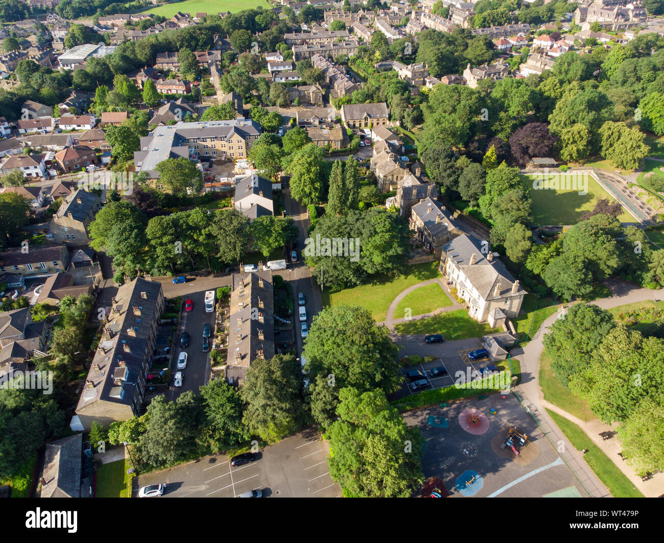 Aerial photo of the Leeds town of Pudsey in West Yorkshire, England ...