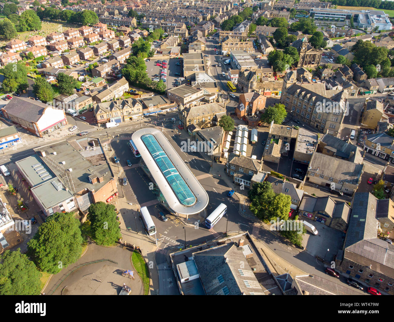 Aerial photo of the Leeds town of Pudsey in West Yorkshire, England ...