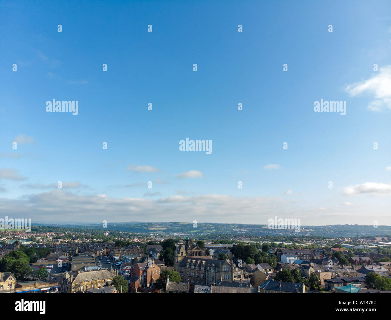 Aerial photo of the Leeds town of Pudsey in West Yorkshire, England ...