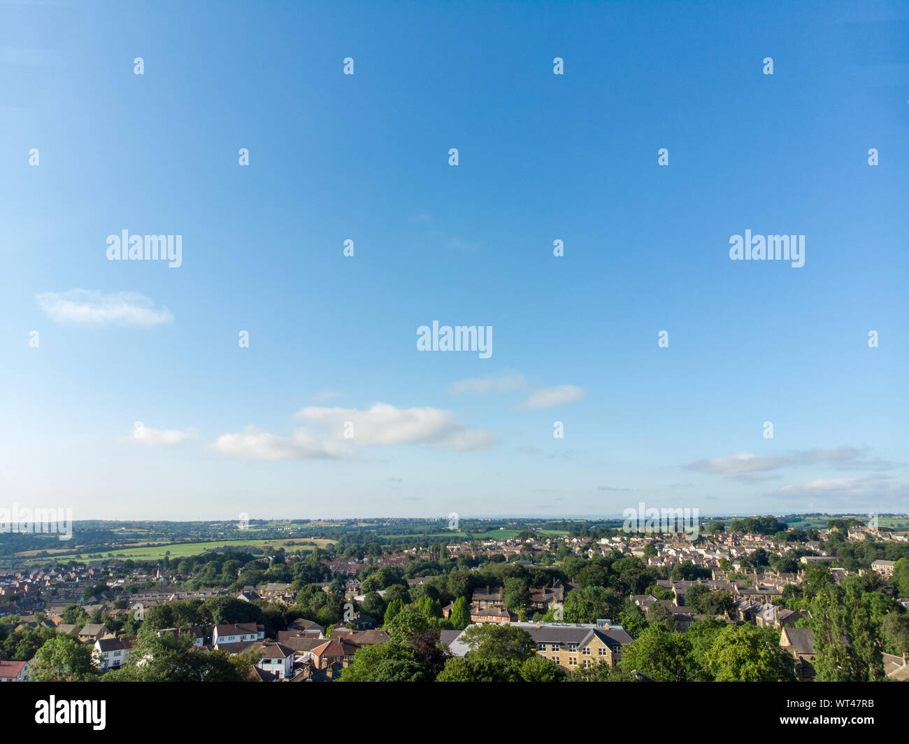 Aerial photo of the Leeds town of Pudsey in West Yorkshire, England ...