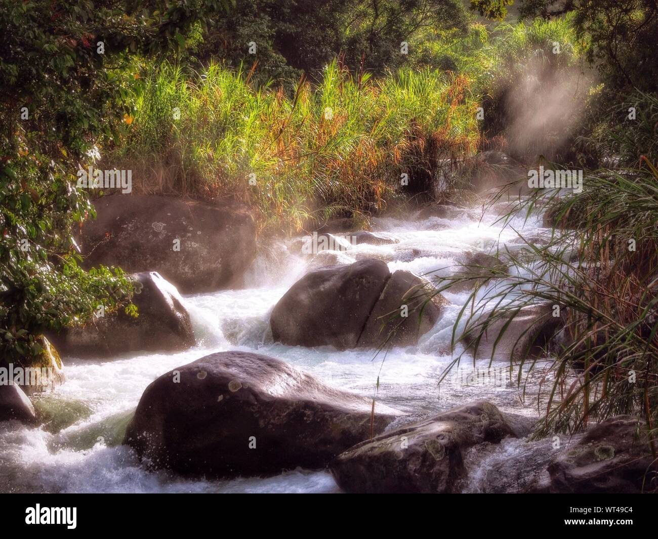 Splashing Sunlit Waterfall High Resolution Stock Photography and Images ...