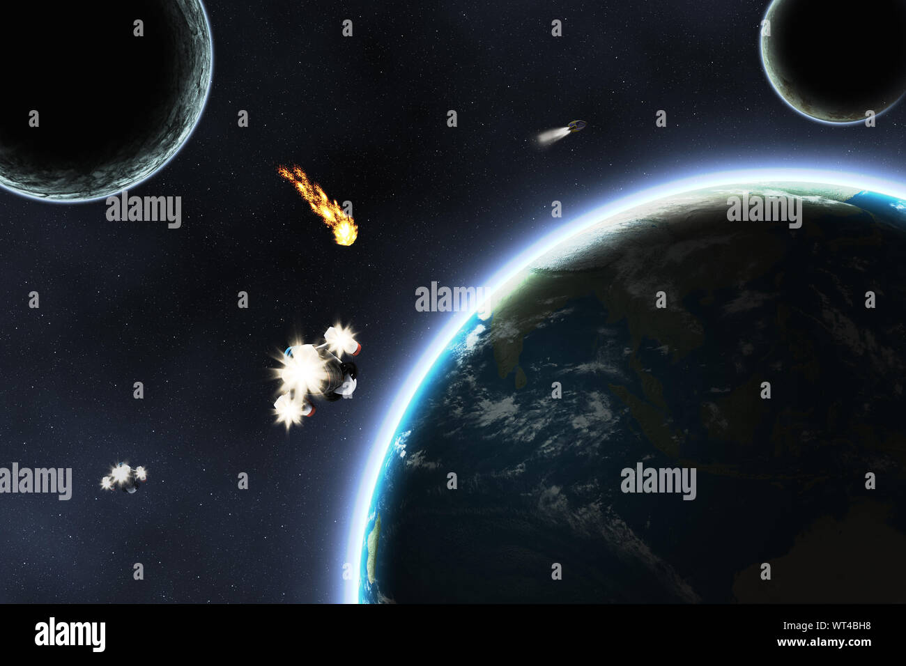 Space rocket ship wallpaper background hi-res stock photography and ...