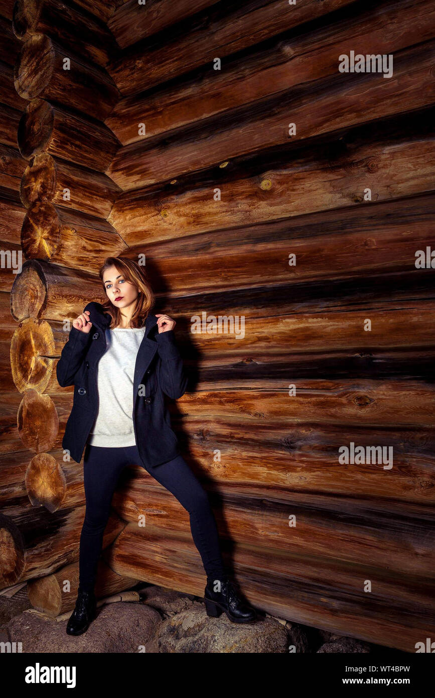 Standing by log cabin hi-res stock photography and images - Alamy